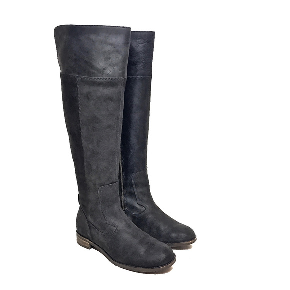 Indigo | Shoes | Indigo By Clarks Black Matte Leather Riding Boots ...